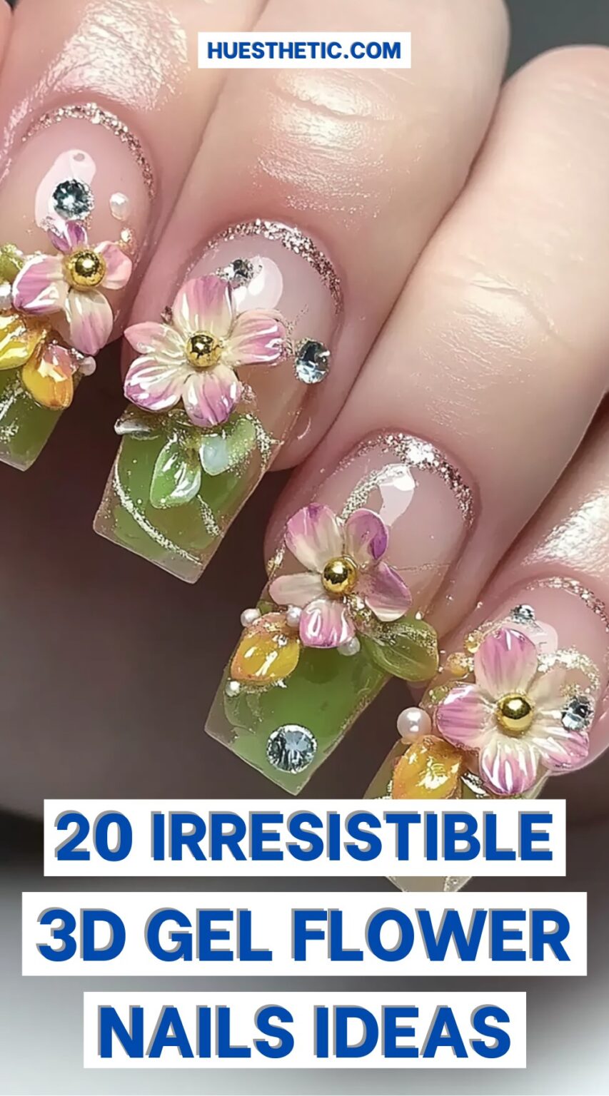 20 Irresistible 3D Gel Flower Nails Ideas: Elegant and Trendy Designs ...
