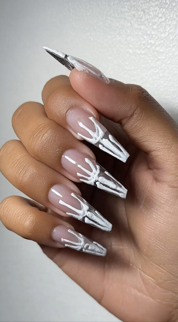 27 Creepy-Chic Skeleton Nails: Ideas to Haunt Your Halloween Look ...