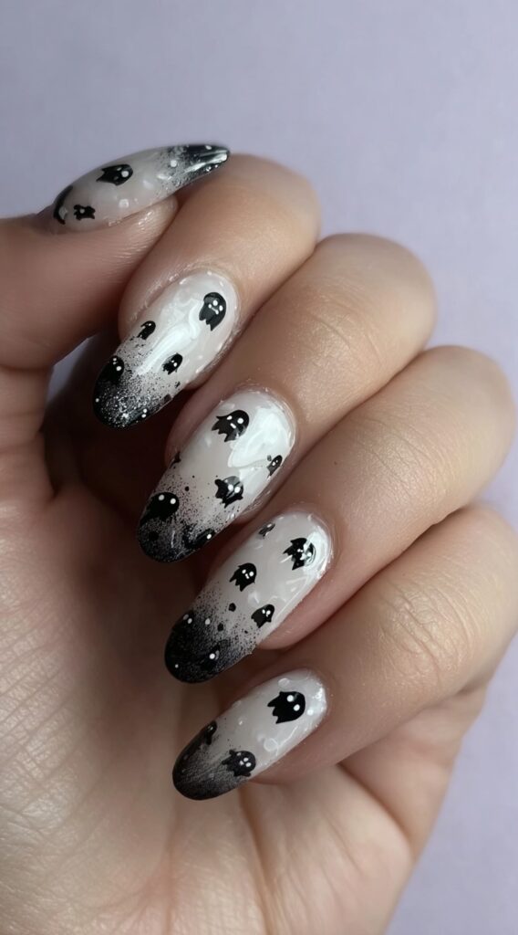 31 Mysterious Ghost Nails: Ideas to Blend Style with a Touch of Scare ...