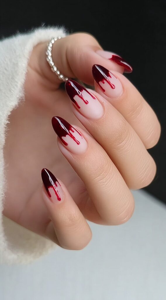 28 Jaw-Dropping Blood Drip Nails: Halloween Nail Ideas That Slay in ...