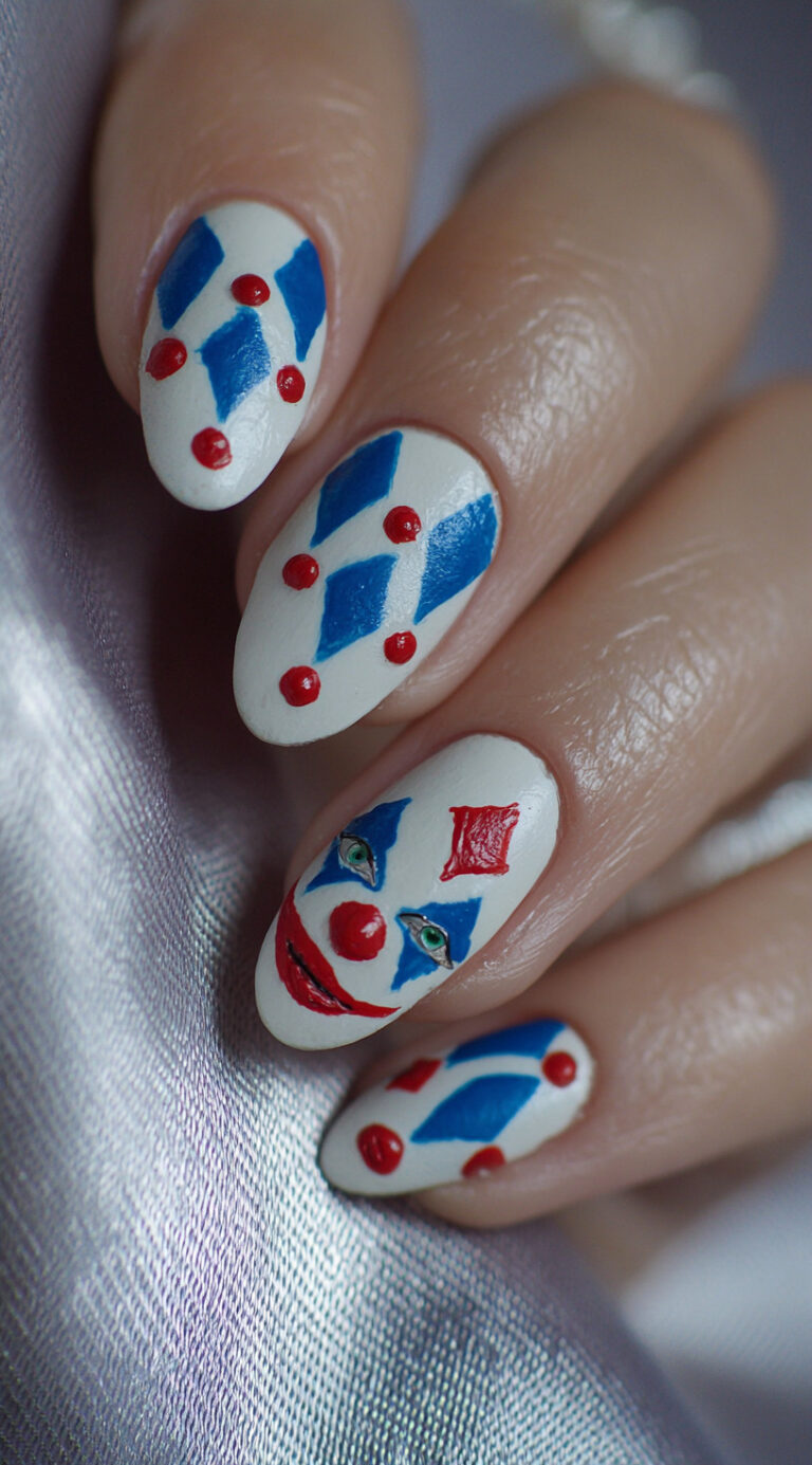 30 Fearless Joker Nails: Ideas That Scream Halloween Mischief | Huesthetic
