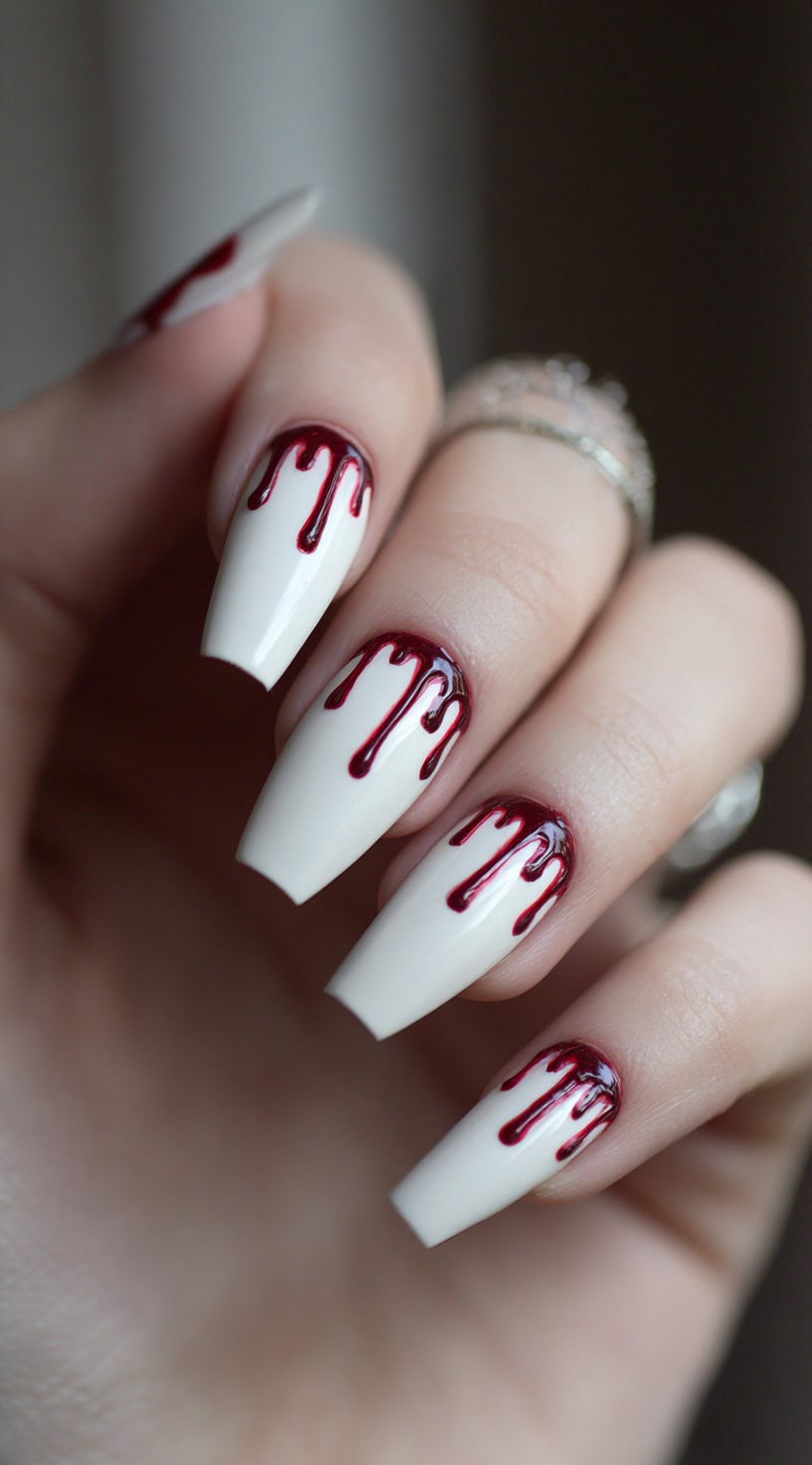 28 Jaw-Dropping Blood Drip Nails: Halloween Nail Ideas That Slay in ...