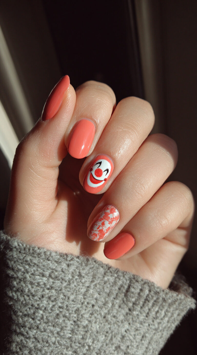 25 Bold Clown Nails: Ideas That Mix Circus Chaos with Creepy Glam for ...