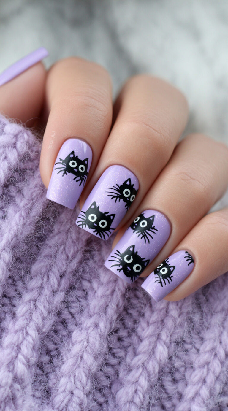 25 Wicked Black Cat Nails: Spellbinding Ideas to Try This Halloween ...