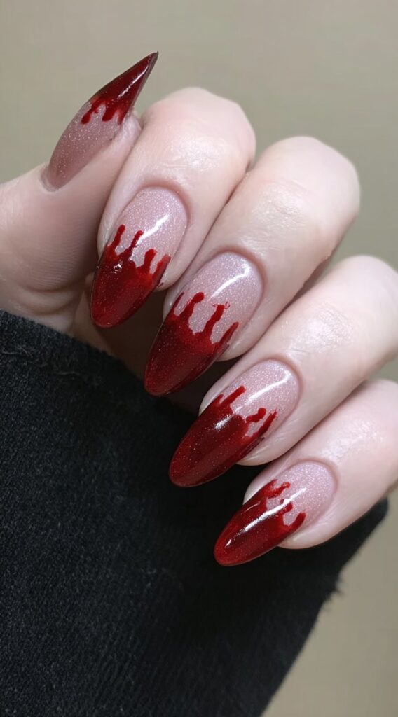28 Jaw-Dropping Blood Drip Nails: Halloween Nail Ideas That Slay in ...