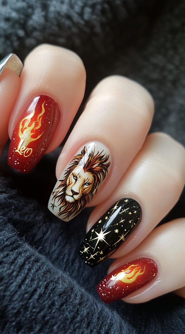 26 Bold Ideas for Leo Birthday Nails: Designs That Radiate Confidence ...