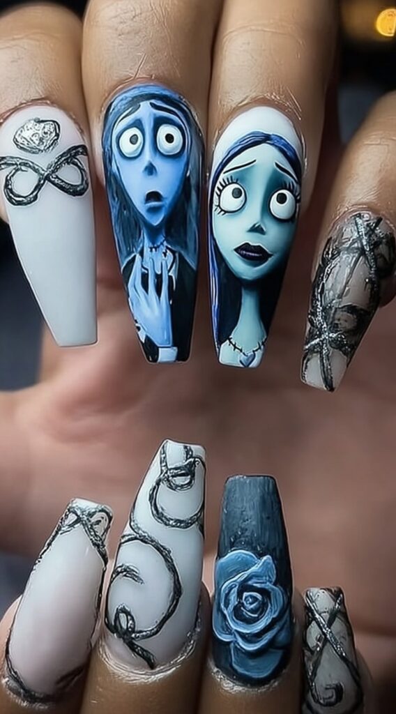 31 Spellbinding Corpse Bride Nails: Unique Ideas for a Haunting ...