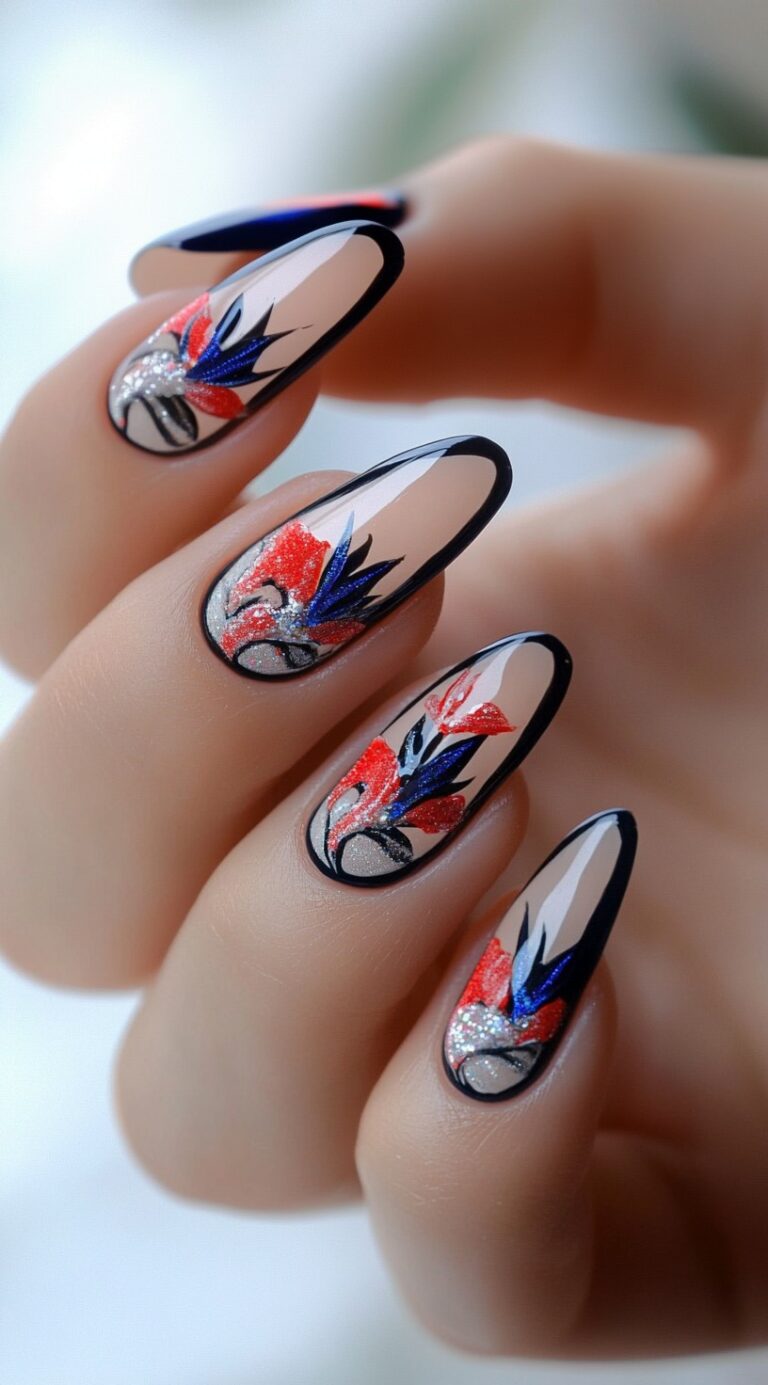 27 Eye-Catching Red and Blue Nails: Creative Ideas for a Statement ...