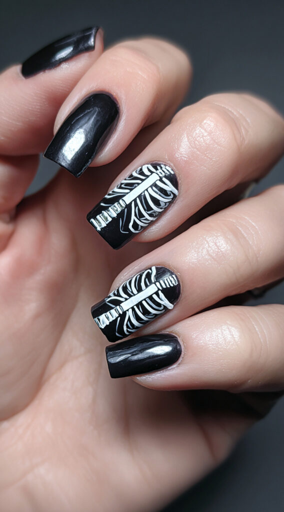 27 Creepy-Chic Skeleton Nails: Ideas to Haunt Your Halloween Look ...
