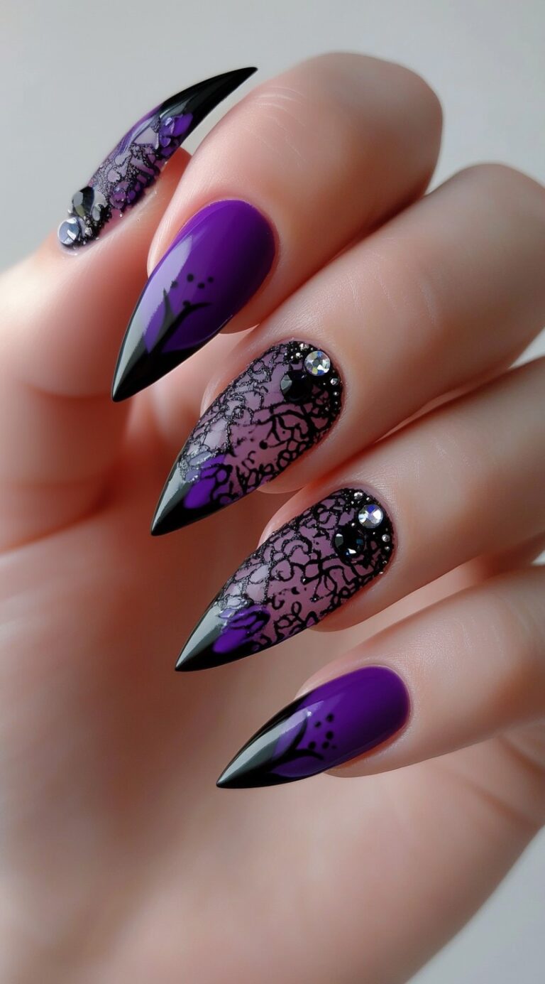25 Bold Ideas for Purple and Black Nails: Designs That Turn Heads ...