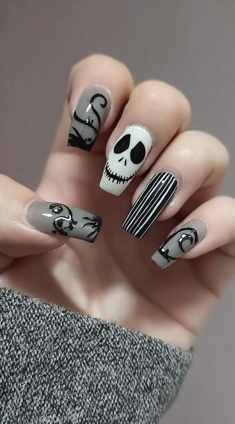 29 Sinister Jack Skellington Nails Ideas: Creepy-Cool Styles for a ...