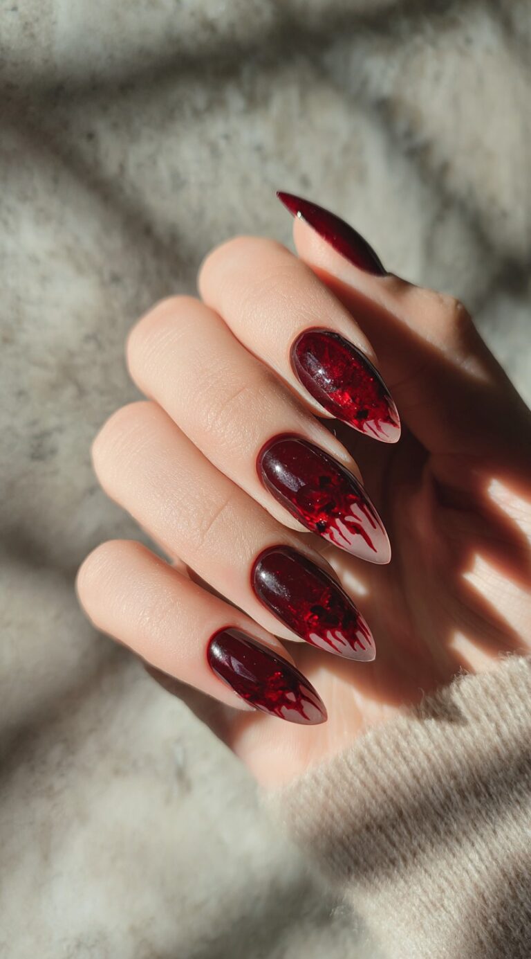 28 Jaw-Dropping Blood Drip Nails: Halloween Nail Ideas That Slay in ...