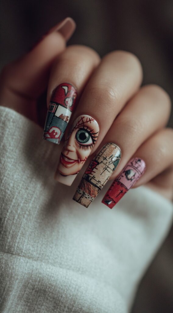 32 Creepy Chucky Nails: Spine-Chilling Ideas for a Slasher-Inspired ...