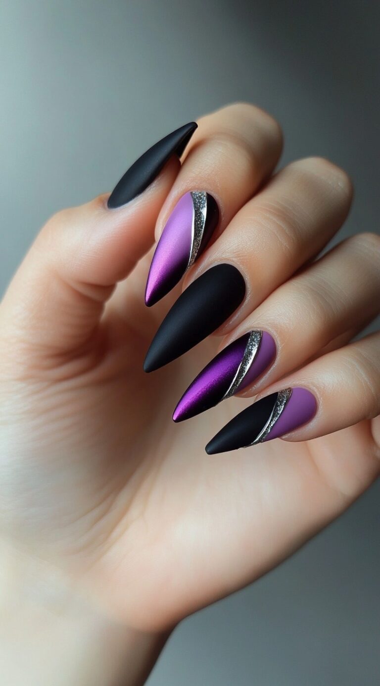 25 Bold Ideas for Purple and Black Nails: Designs That Turn Heads ...