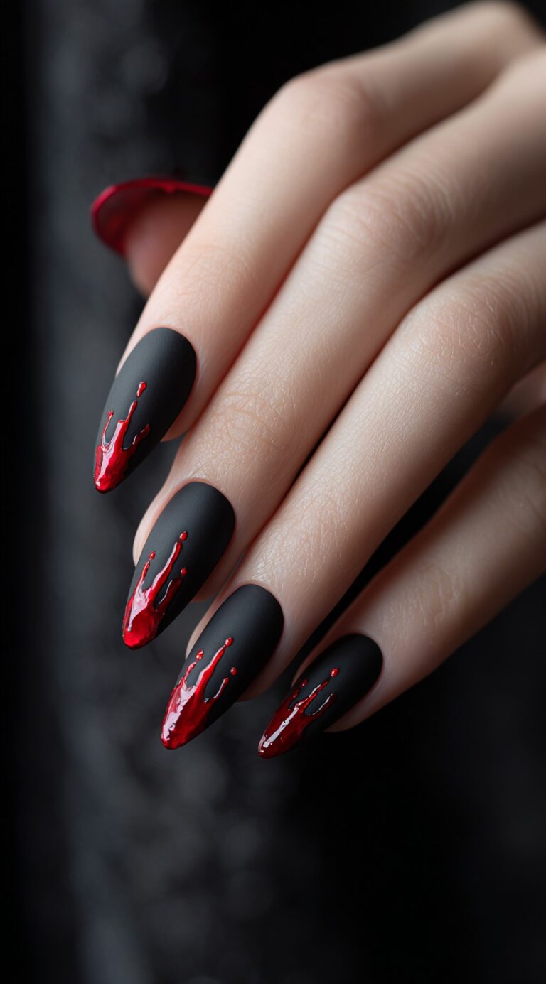 28 Jaw-Dropping Blood Drip Nails: Halloween Nail Ideas That Slay in ...