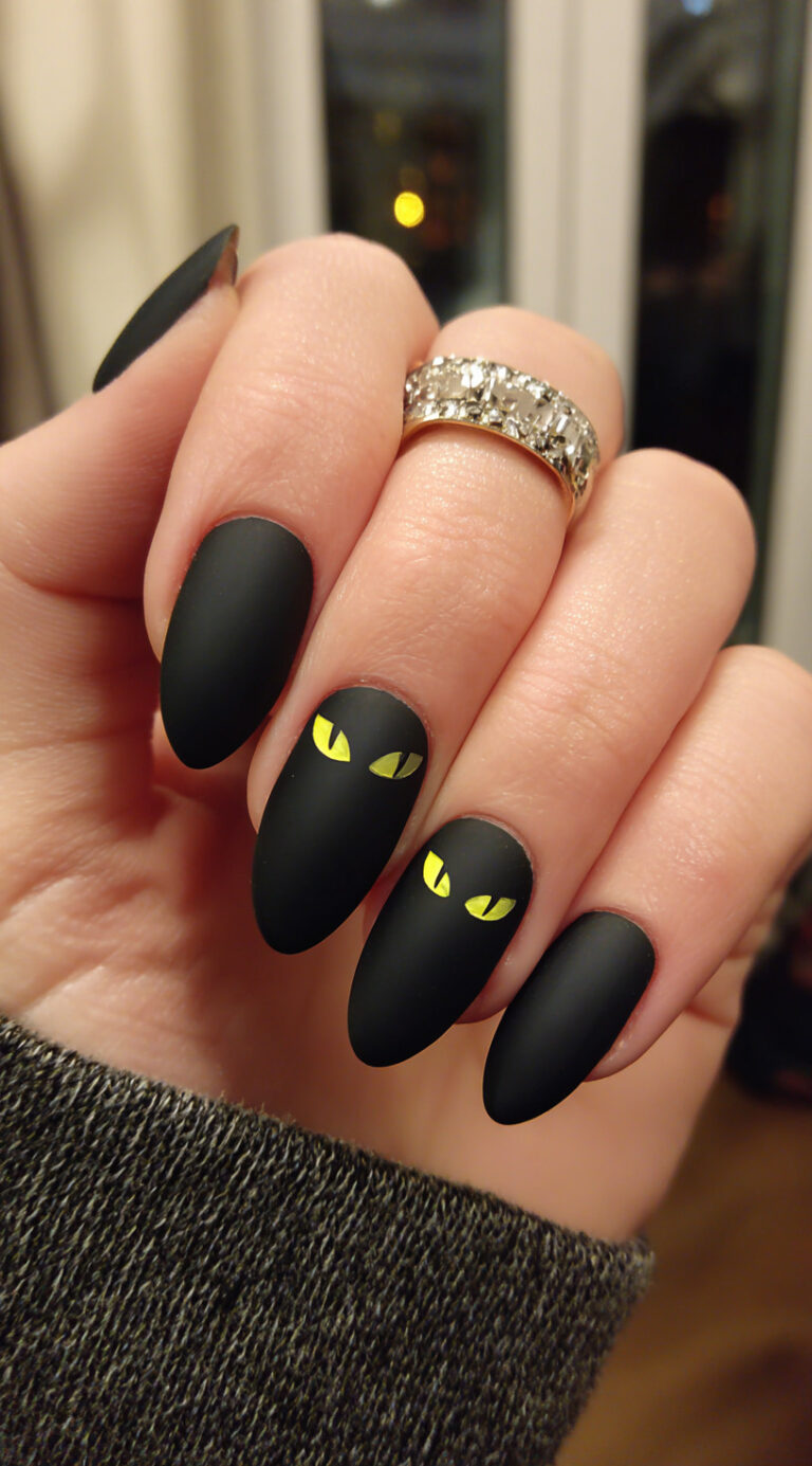 25 Wicked Black Cat Nails: Spellbinding Ideas to Try This Halloween ...