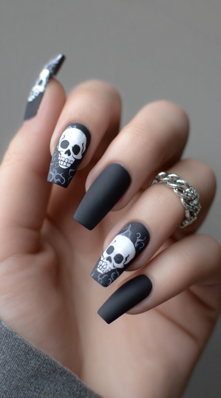 37 Spooky Skull Nails: Ideas That Scream Halloween Without Going ...