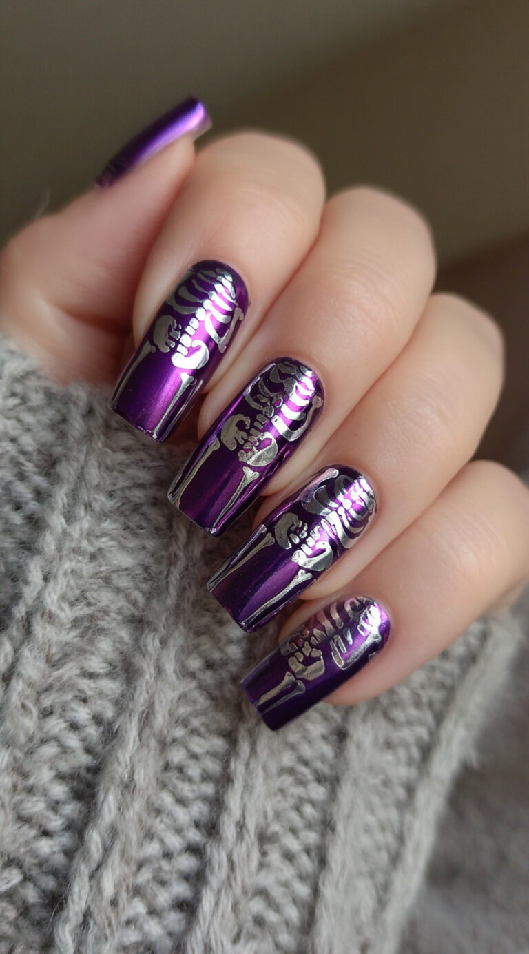 27 Creepy-Chic Skeleton Nails: Ideas to Haunt Your Halloween Look ...