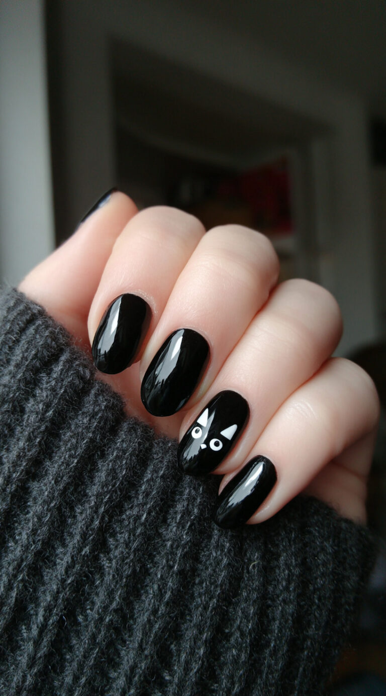 25 Wicked Black Cat Nails: Spellbinding Ideas to Try This Halloween ...