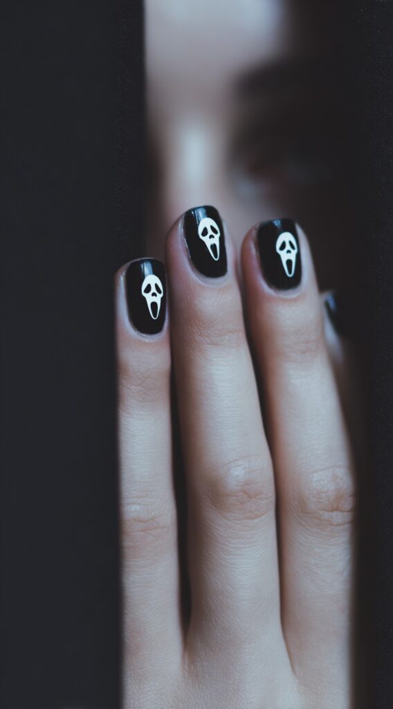32 Terrifying Ghostface Nails: Unique Ideas for Spooky Halloween Styles ...