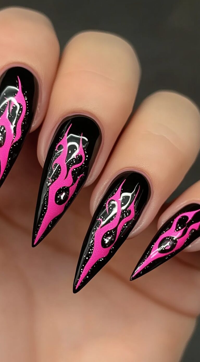 26 Fierce Pink Goth Nails Ideas: Bold Designs for Your Dark Aesthetic ...