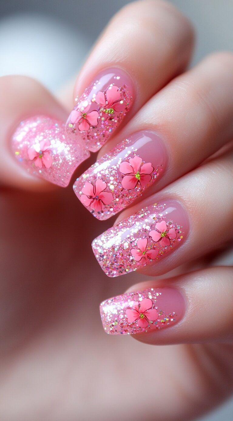 28 Stunning Pink Floral Nails Ideas to Try: Delicate Designs for Every ...