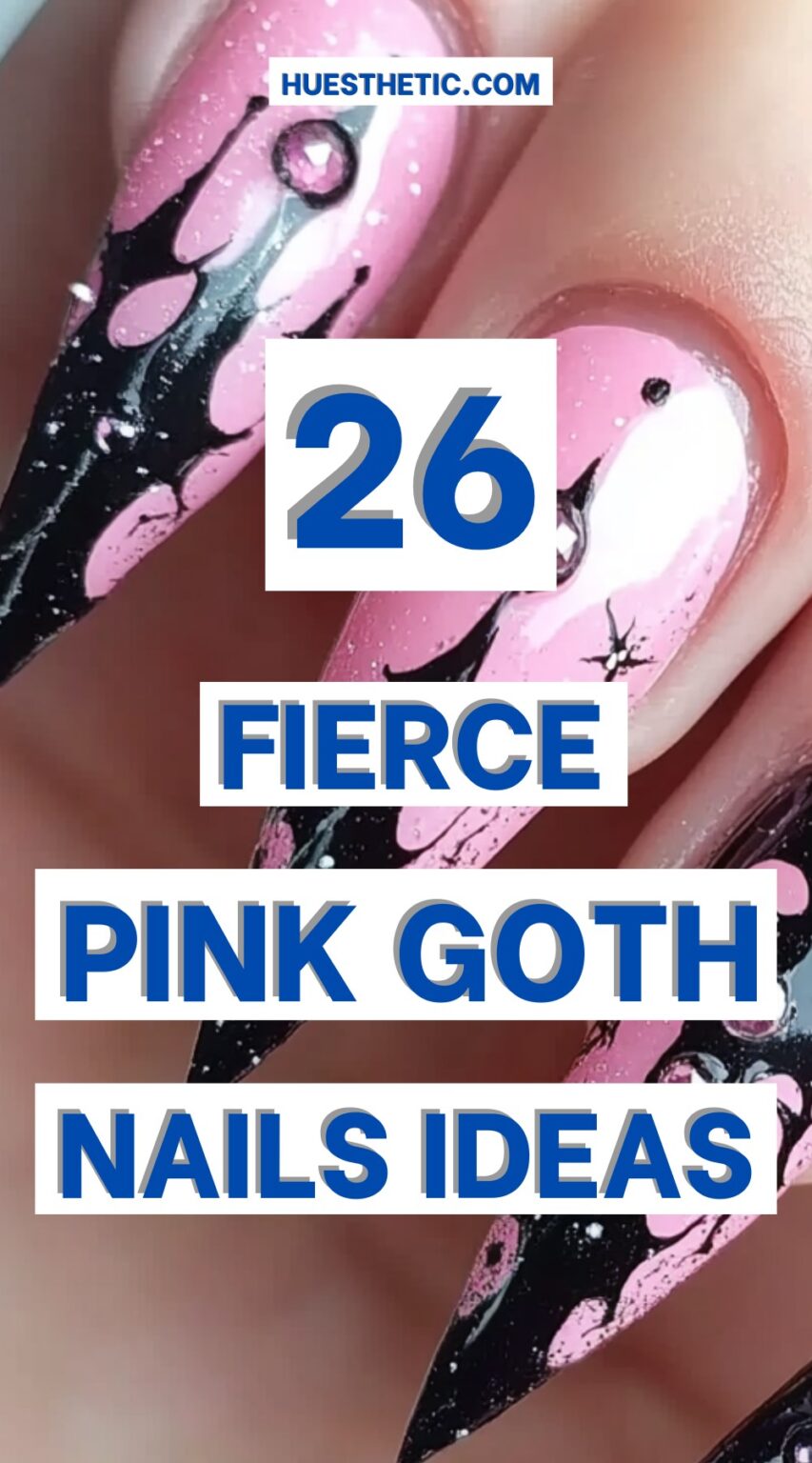 26 Fierce Pink Goth Nails Ideas: Bold Designs for Your Dark Aesthetic ...