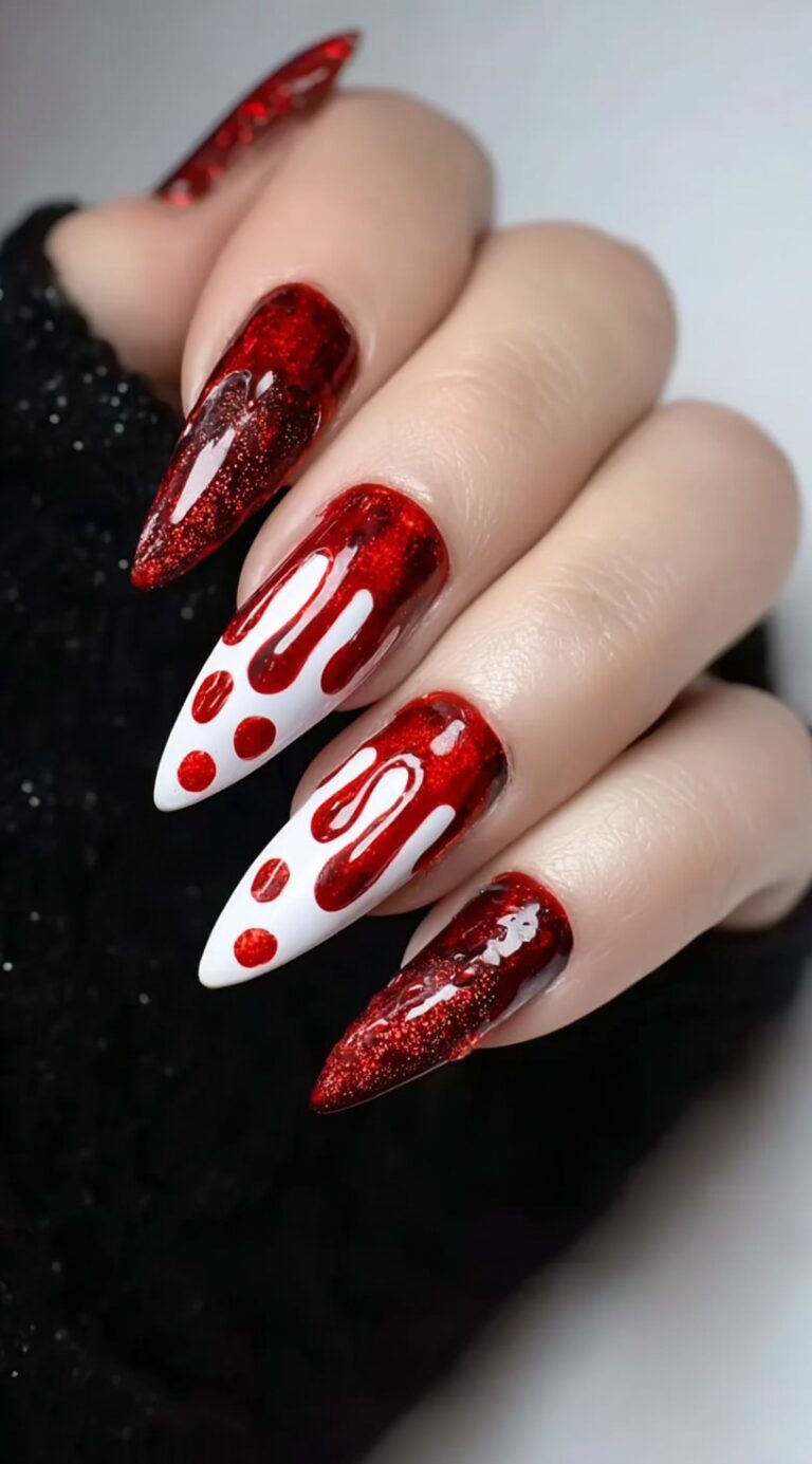 28 Jaw-Dropping Blood Drip Nails: Halloween Nail Ideas That Slay in ...