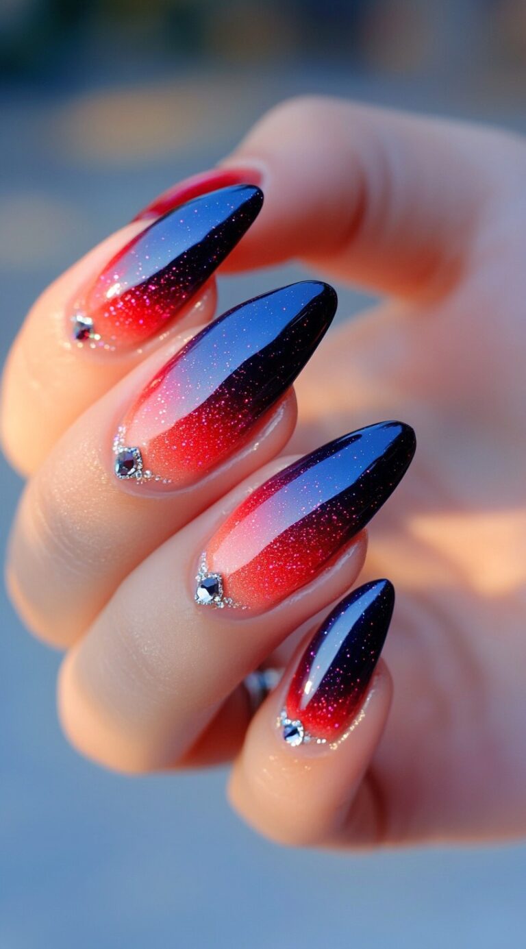 27 Eye-Catching Red and Blue Nails: Creative Ideas for a Statement ...