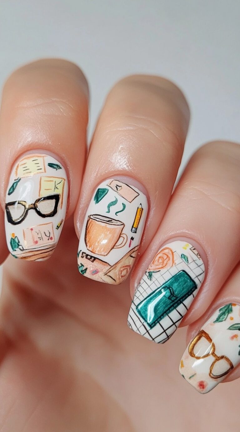 31 Modern Teacher Nails Ideas: Trendy Designs That Work for the ...