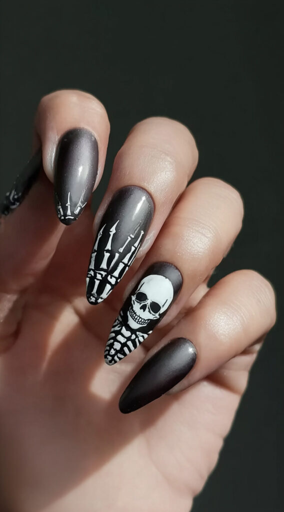 27 Creepy-Chic Skeleton Nails: Ideas to Haunt Your Halloween Look ...