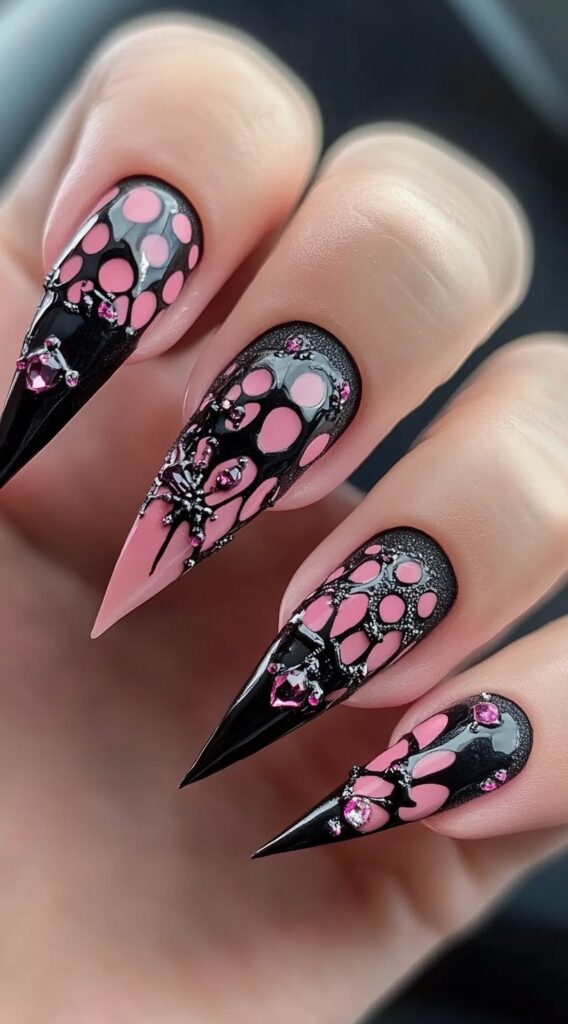 26 Fierce Pink Goth Nails Ideas: Bold Designs for Your Dark Aesthetic ...