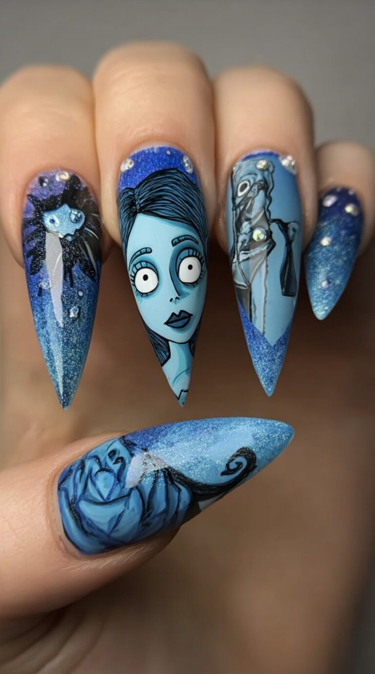31 Spellbinding Corpse Bride Nails: Unique Ideas for a Haunting ...