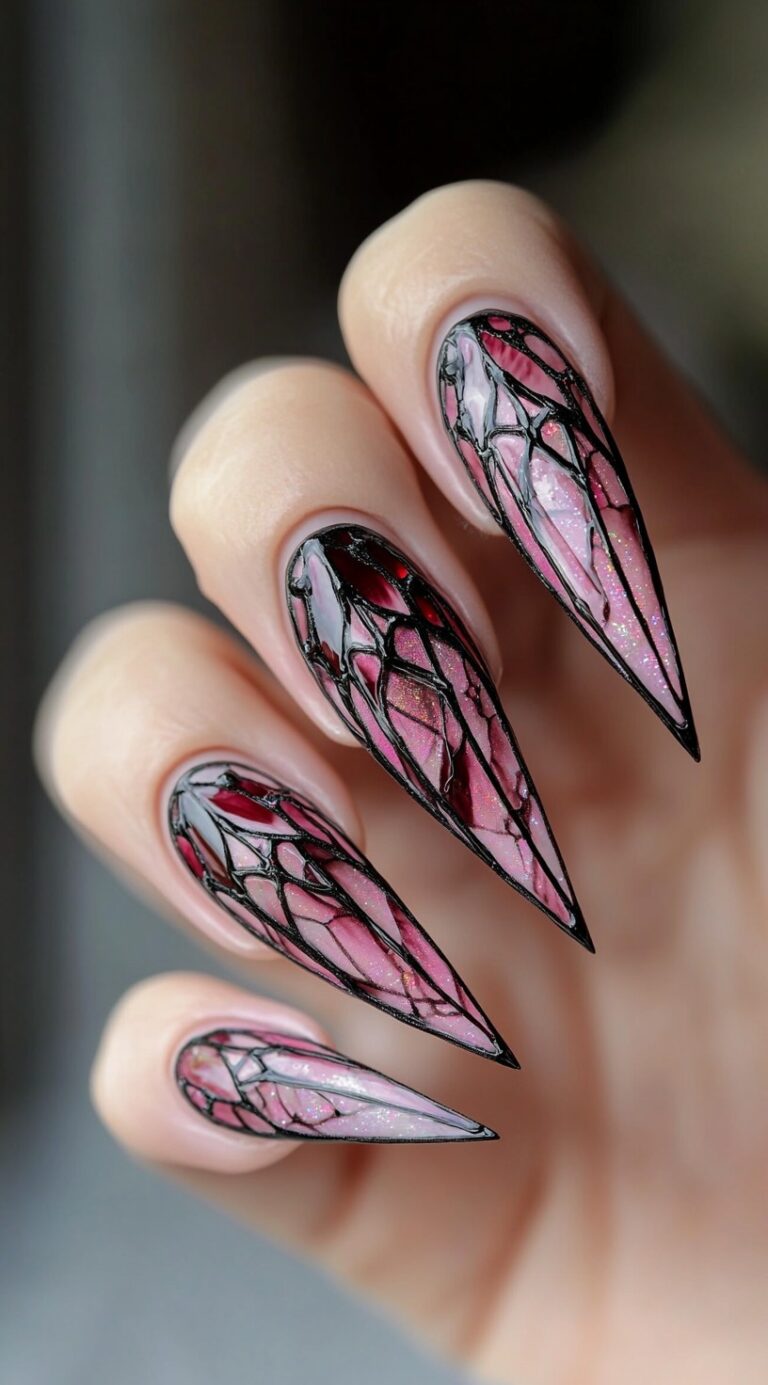 26 Fierce Pink Goth Nails Ideas: Bold Designs for Your Dark Aesthetic ...