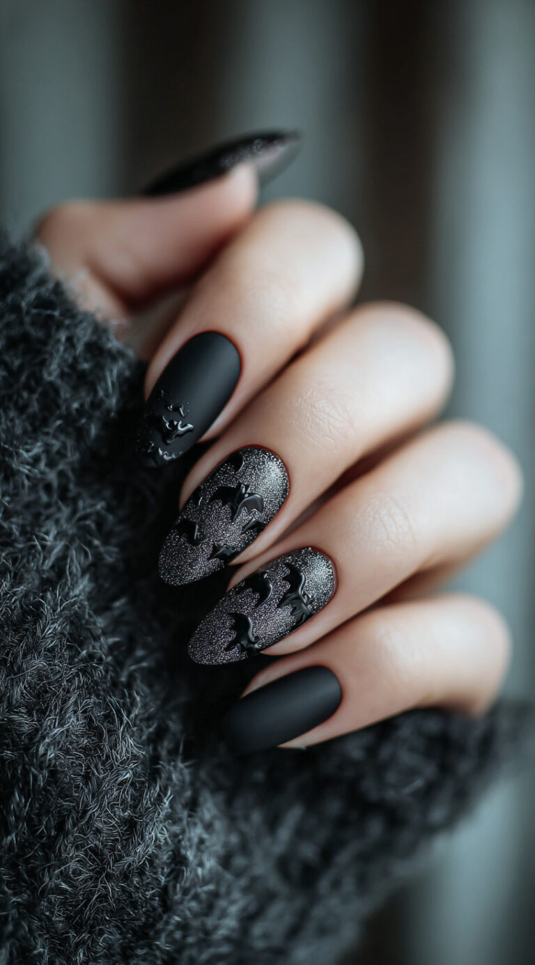 34 Wicked Bat Nails: Sinister-Cute Ideas Perfect for a Halloween Slay ...