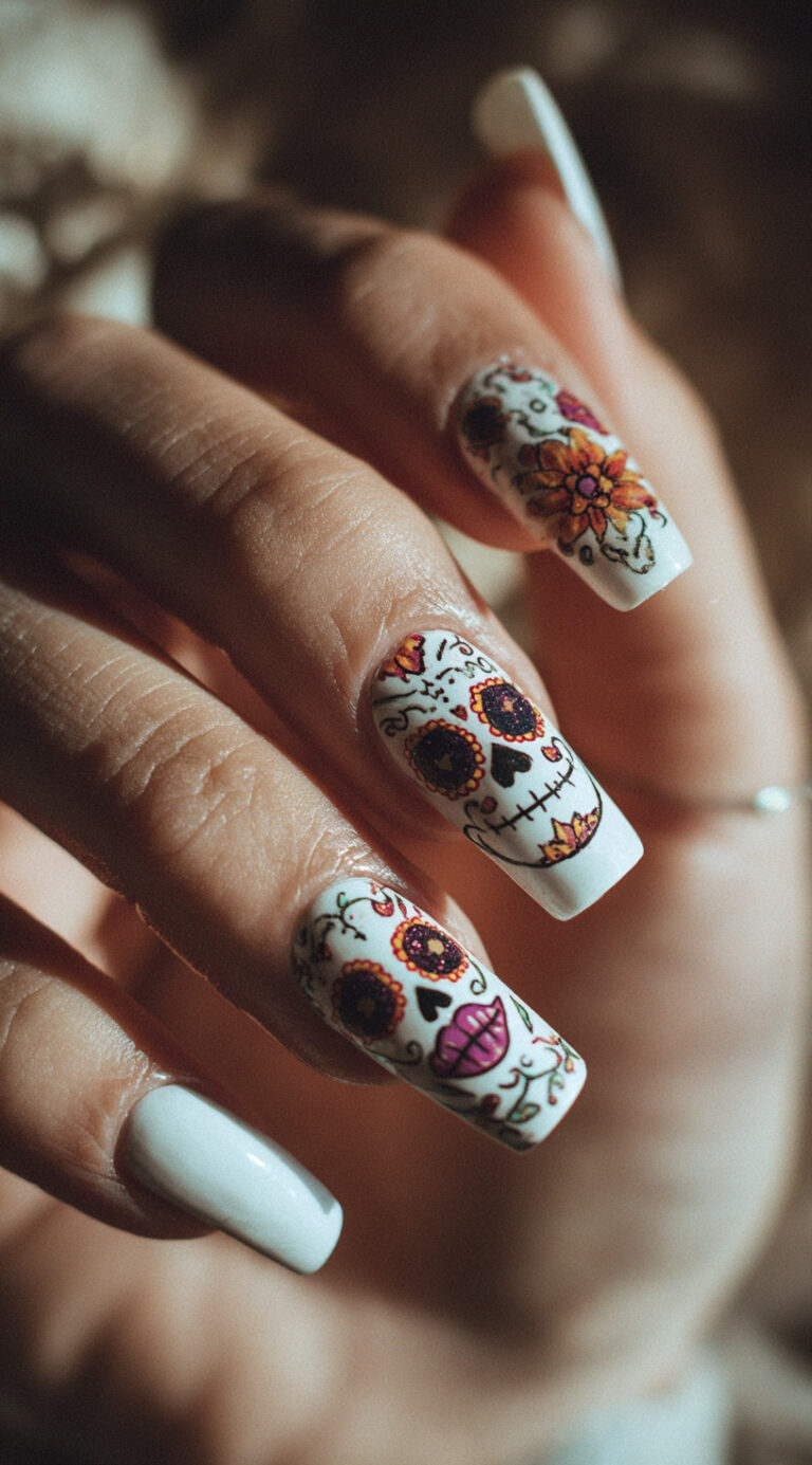 27 Striking Day of the Dead Nails: Bold and Colorful Ideas for ...