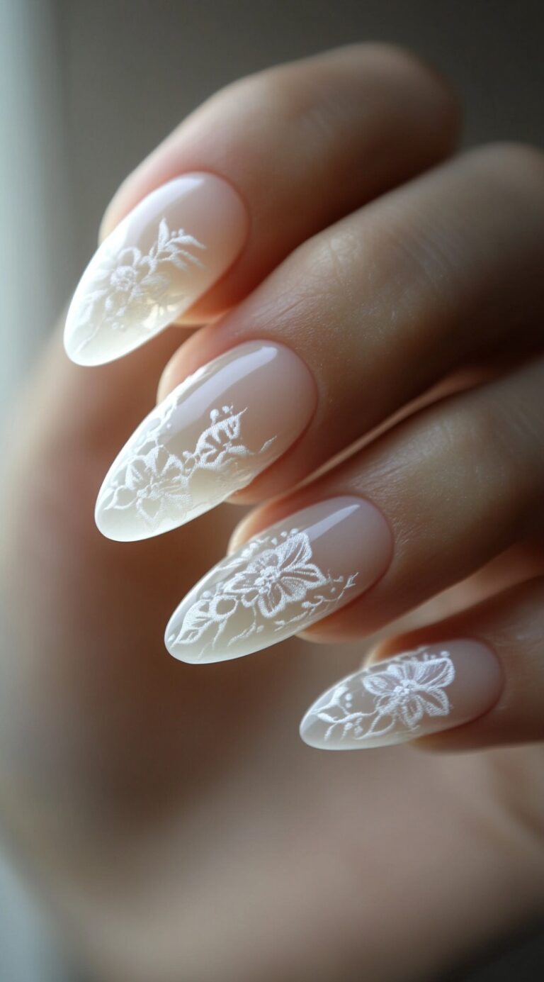 Elegant Almond Wedding Nails: 21 Breathtaking Ideas for Brides | Huesthetic